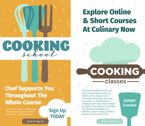 Cooking school banner template lets cook Vector Image