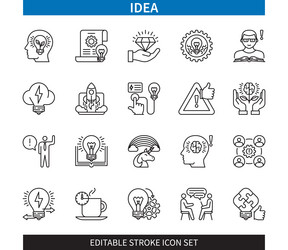 Investment editable stroke icon set Royalty Free Vector
