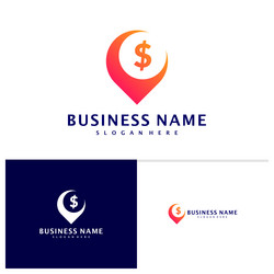 Point money logo design concept coin Royalty Free Vector