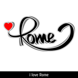 Rome hand lettering and colosseum drawn Royalty Free Vector