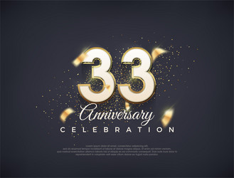 Golden number 33rd premium design with luxurious Vector Image