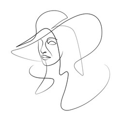 Beautiful female line art drawing Royalty Free Vector Image