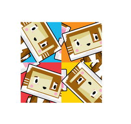 Cute cartoon block dog Royalty Free Vector Image