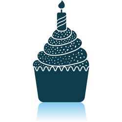 Cute birthday cake icon with candles design Vector Image