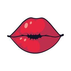 Sexy lips comic pop art Royalty Free Vector Image