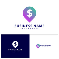 Point money logo design concept coin Royalty Free Vector