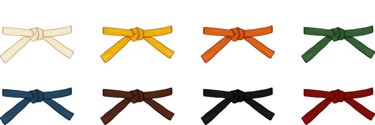 Cartoon red karate belt Royalty Free Vector Image