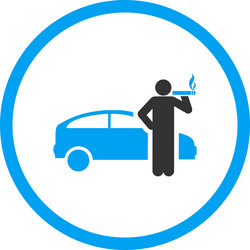 Smoking taxi driver icon Royalty Free Vector Image