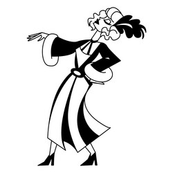 Art deco woman lean back character Royalty Free Vector Image