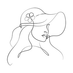Beautiful line art portrait Royalty Free Vector Image