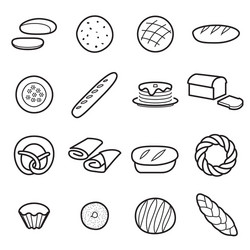 Bread and bakery icons set Royalty Free Vector Image