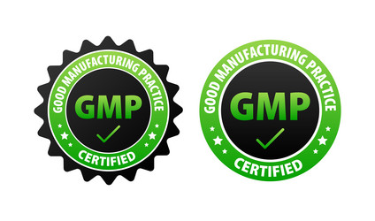 Gmp - good manufacturing practice certified sign Vector Image