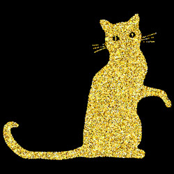 Gold glitter cat Royalty Free Vector Image - VectorStock