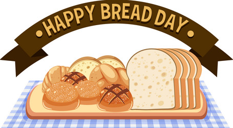 Happy bread day 16 october logo design Royalty Free Vector