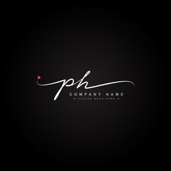 Ph initial letter logo - handwritten signature Vector Image