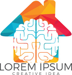 Creative brain house logo design Royalty Free Vector Image