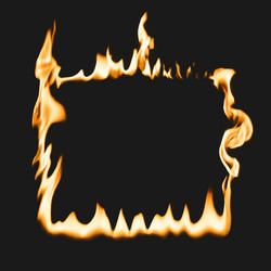 Flame frame circle shape realistic burning fire Vector Image