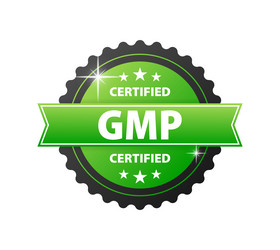 Gmp - good manufacturing practice certified sign Vector Image