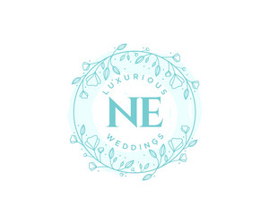 Ne initials letter wedding monogram logos Vector Image