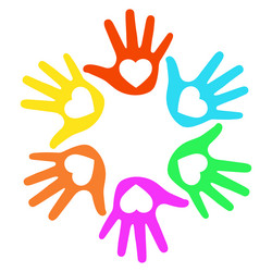 Palm of children hands Royalty Free Vector Image