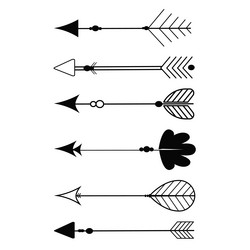 Set tribal ethnic arrow dividers native indian Vector Image