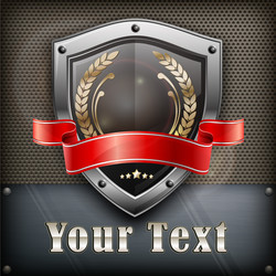 Shield with ribbon Royalty Free Vector Image - VectorStock