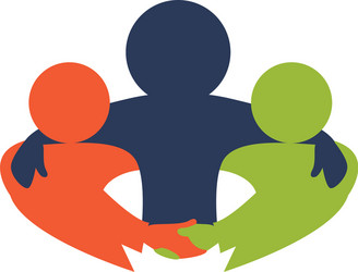 Teamwork icon abstract people and support design Vector Image