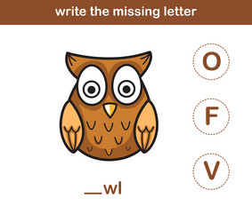 Write the missing letter Royalty Free Vector Image