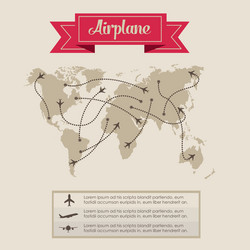 Airplane icons flight plans and routes silhouettes