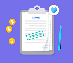 Loan paper document Royalty Free Vector Image - VectorStock