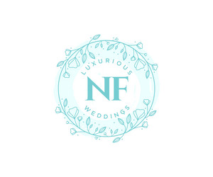 Nf initials letter wedding monogram logos Vector Image