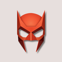 Yellow super hero mask face character Royalty Free Vector