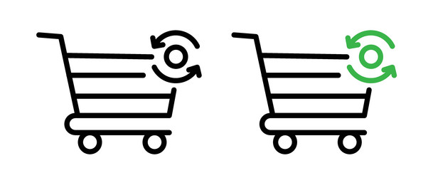 Repeated sales icon set shopping loyalty cart Vector Image