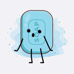 Soap cute character with simple face hands Vector Image