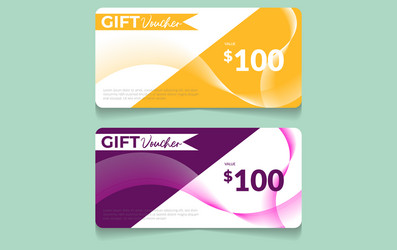 Gift voucher template design Royalty Free Vector Image