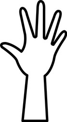 Hand up symbol Royalty Free Vector Image - VectorStock