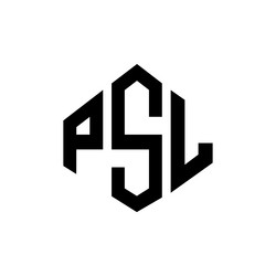 Psl letter logo design with polygon shape Vector Image