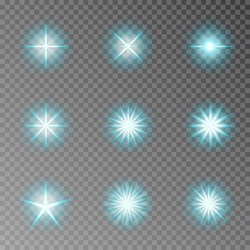 Blue twinkle sparkle isolated on transparent Vector Image