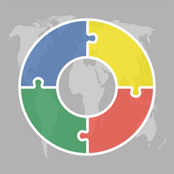 Diagram infographic for 4 steps circle puzzle Vector Image