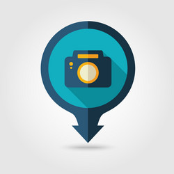Photo camera map pin icon Royalty Free Vector Image