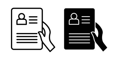 Resume icon set job apply interview symbol Vector Image