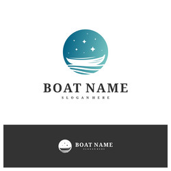 Service boat logo image Royalty Free Vector Image