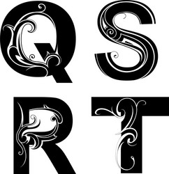 Decorative letter shapes Royalty Free Vector Image