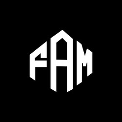 Fam letter logo design with polygon shape Vector Image