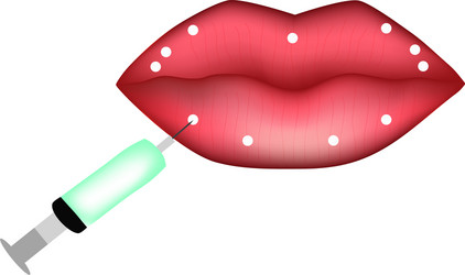 Injections for lip augmentation botox lips Vector Image