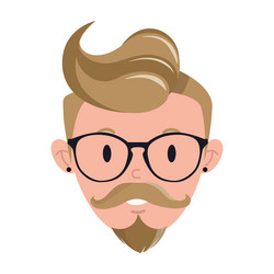 Isolated colored handsome male hipster avatar Vector Image