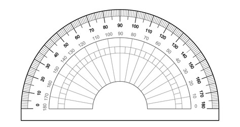 Round protractors tools for angle measure scale Vector Image