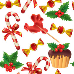 Seamless pattern of christmas sweets Royalty Free Vector
