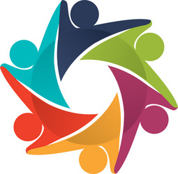 Teamwork icon abstract people and support design Vector Image