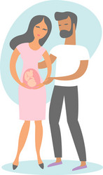 Pregnant woman expecting a child full figure Vector Image
